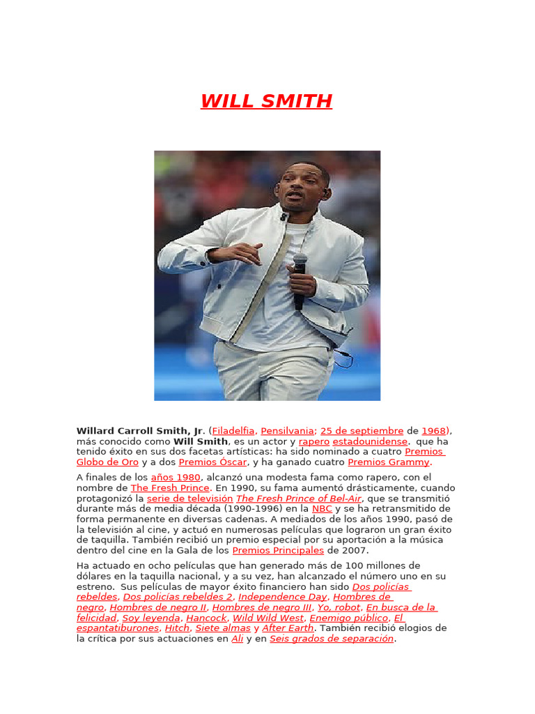 Will Smith: Actor, Rapper, and Philanthropist | PDF | Social Science