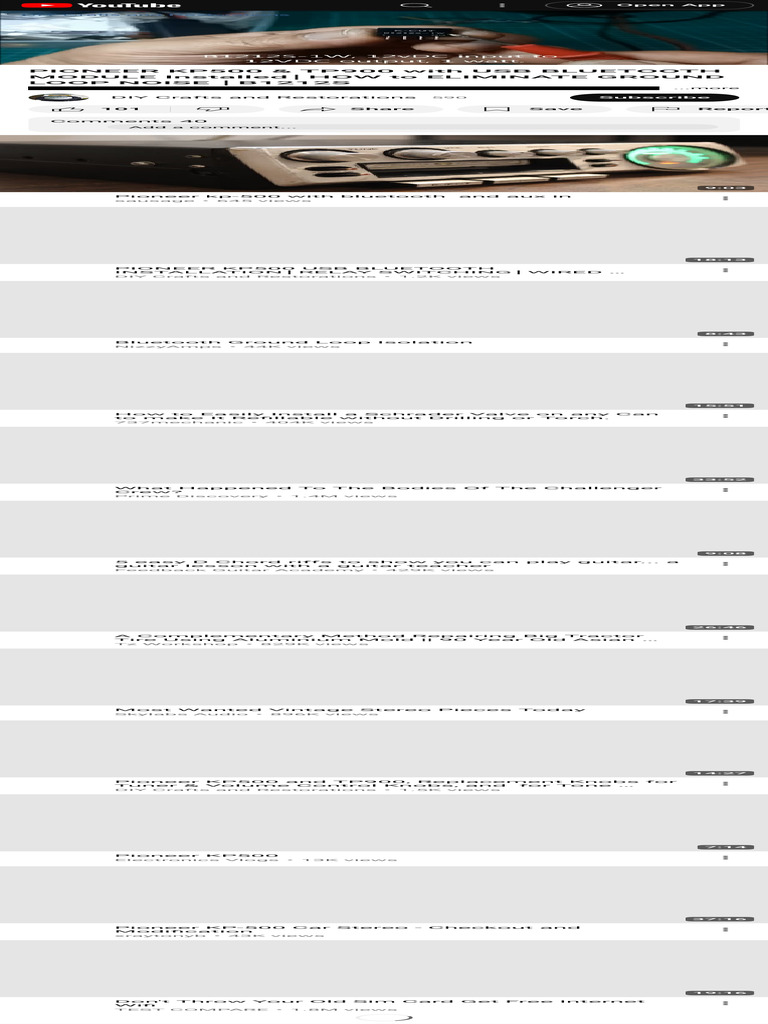 PIONEER KP500 & TP900 With USB BLUETOOTH MODULE Installed HOW To ELIMINATE GROUND LOOP NOISE ...