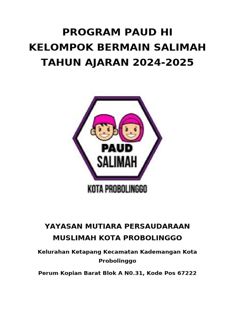 Cover Paud Hi Salimah | PDF