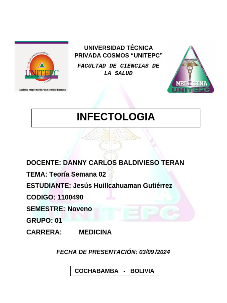 CARATULA UNITEPC Teoria Semana 02 Infecto | PDF