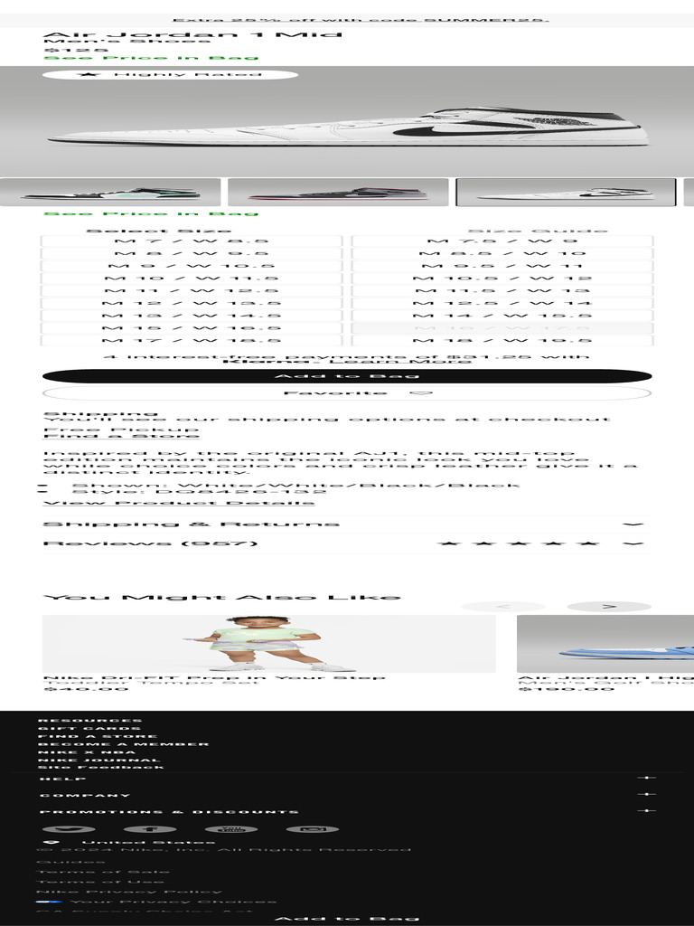 Air Jordan 1 Mid Size Guide & Pricing | PDF
