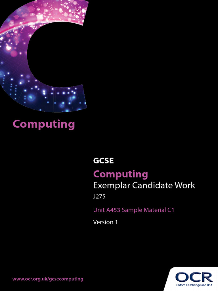 A453 Exemplar Candidate Work Set c1 High Band | PDF