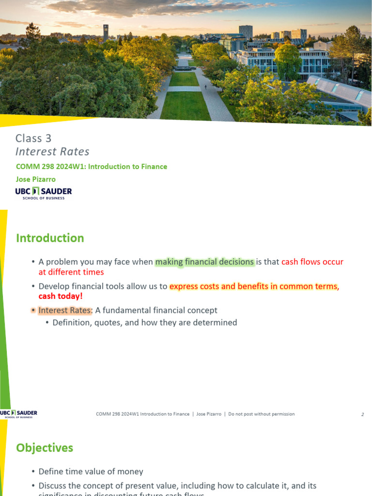 COMM 298 - Class 3 - Interest Rates | PDF