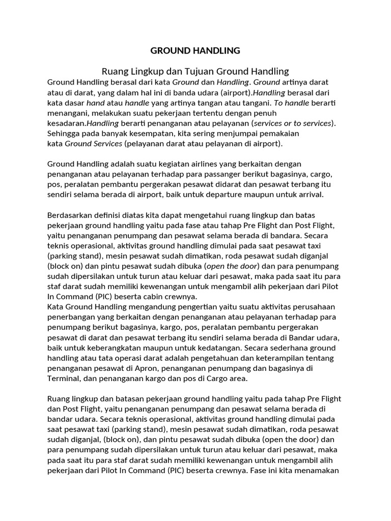 Ground Handling | PDF