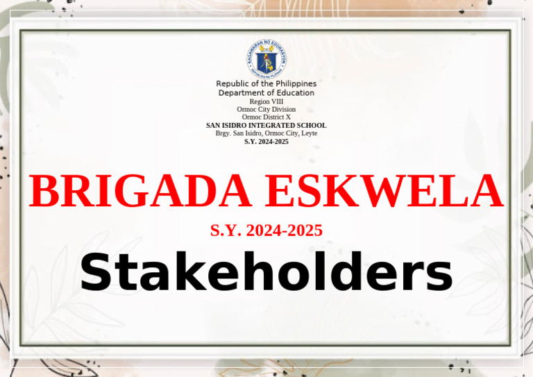 BRIGADA ESKWELA COVER PAGE | PDF