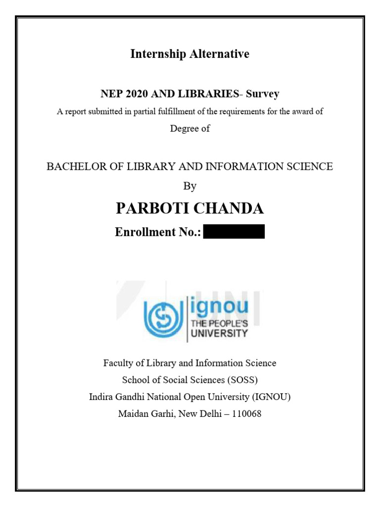 Blis Sample Alternative Internship - Nep 2020 & Libraries - Sample PDF ...