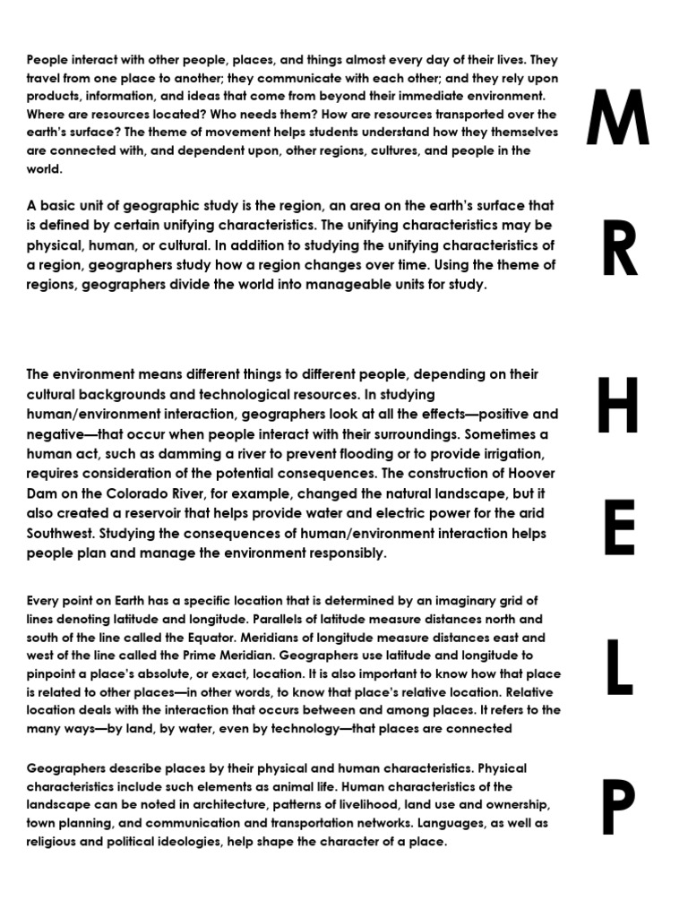 Five Themes of Geography Foldable | PDF