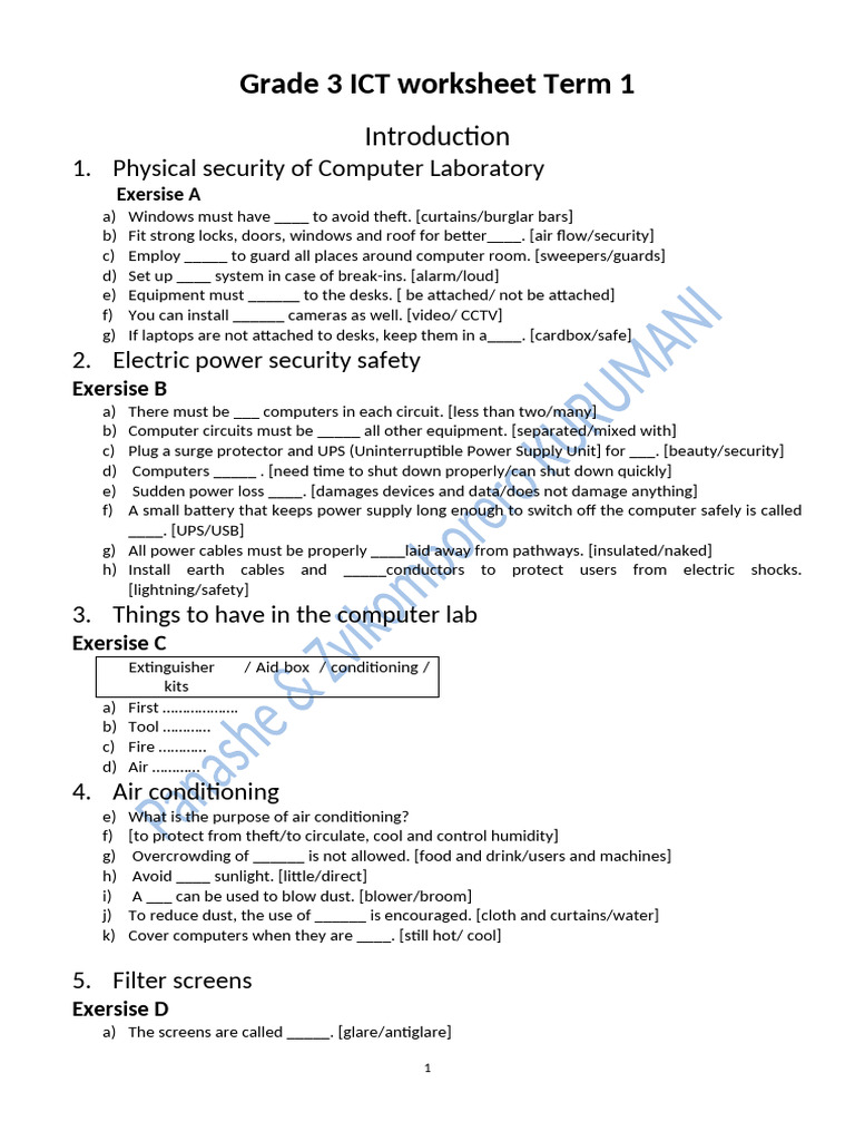 GR 3 T1 ICT W Sheet | PDF