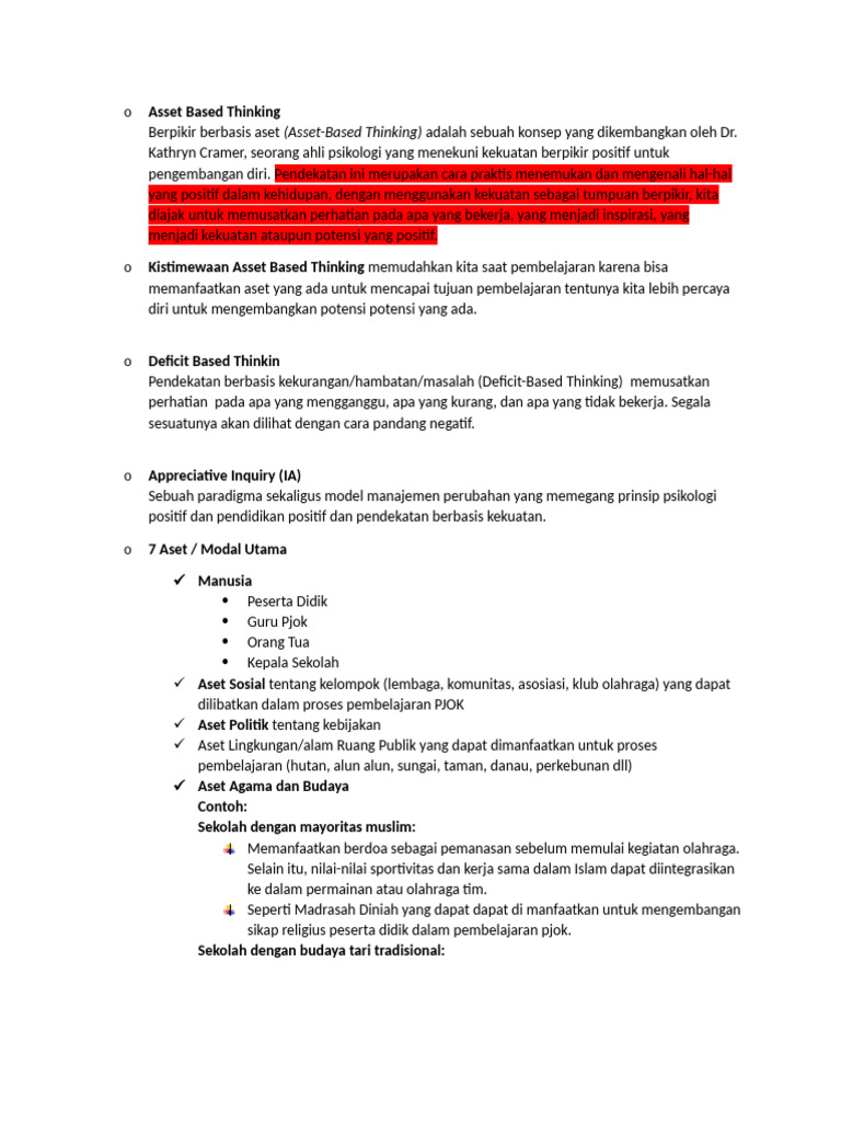 Asset Based Thinking | PDF