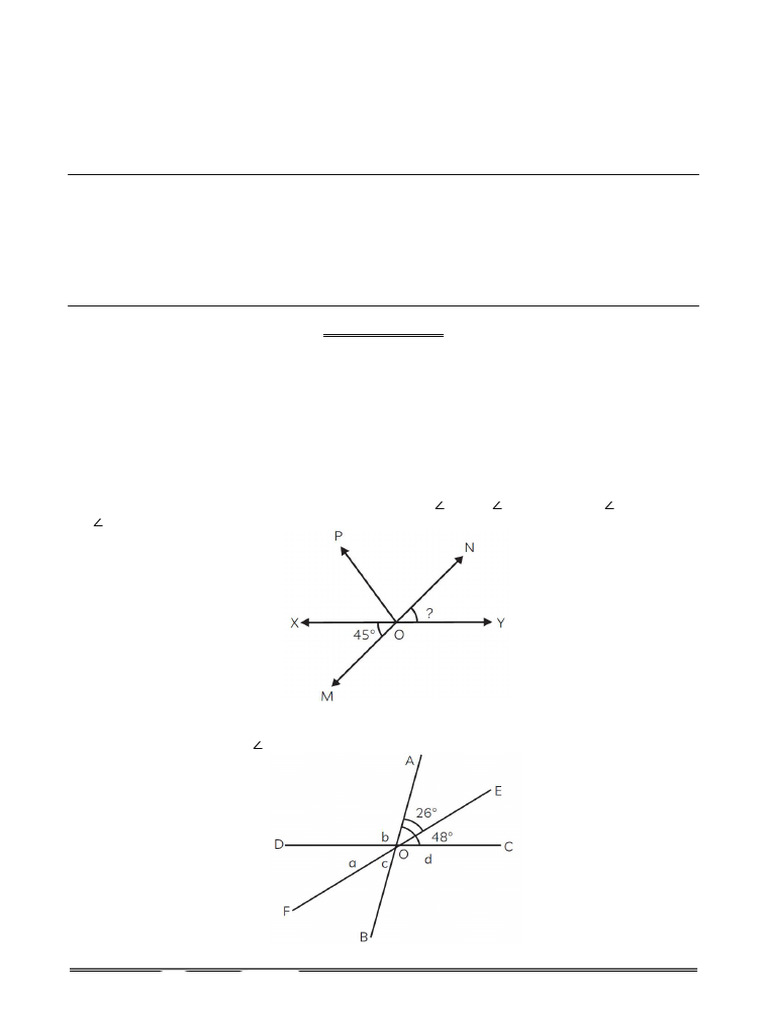 Test Lines and Angles | PDF
