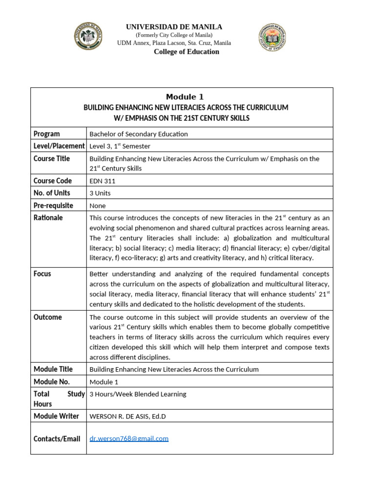 BENLAC Module 1 | PDF
