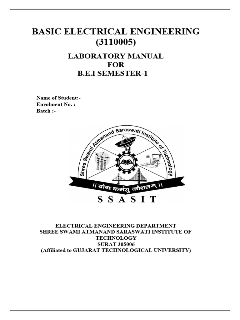 BEE Lab 1 Year PRACTICAL-123 | PDF | Ciencia de los Materiales | Cantidad
