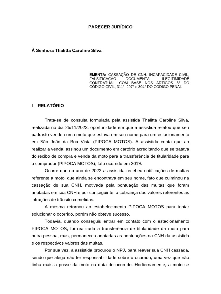 Parecer Jurídico | PDF