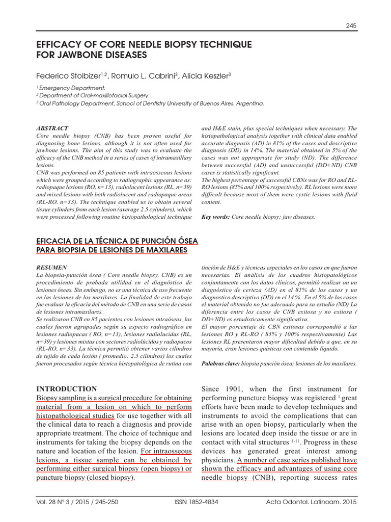 Core Needle 01 Efficacy of Biopsy Technique | PDF