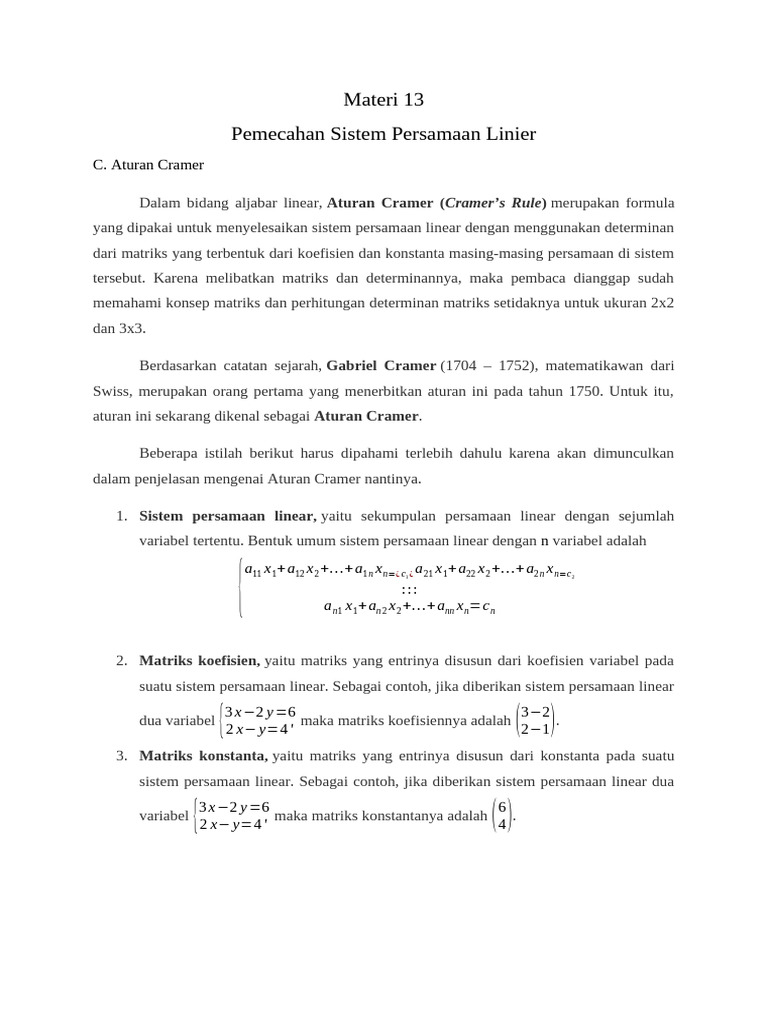 Materi 13 ALJABAR LINEAR | PDF