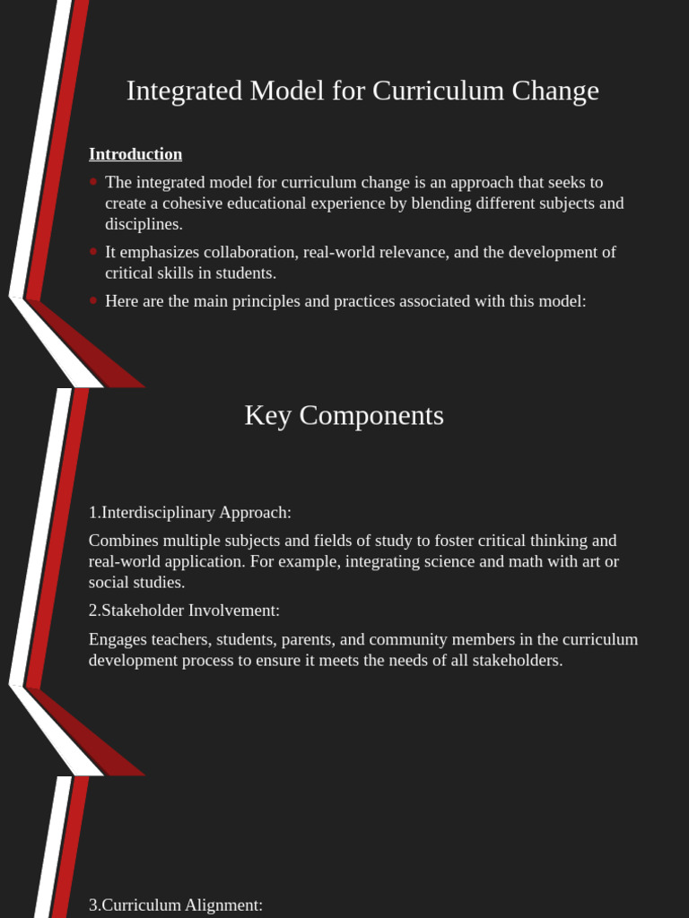 Intergrated Model For Curriculum Change | PDF