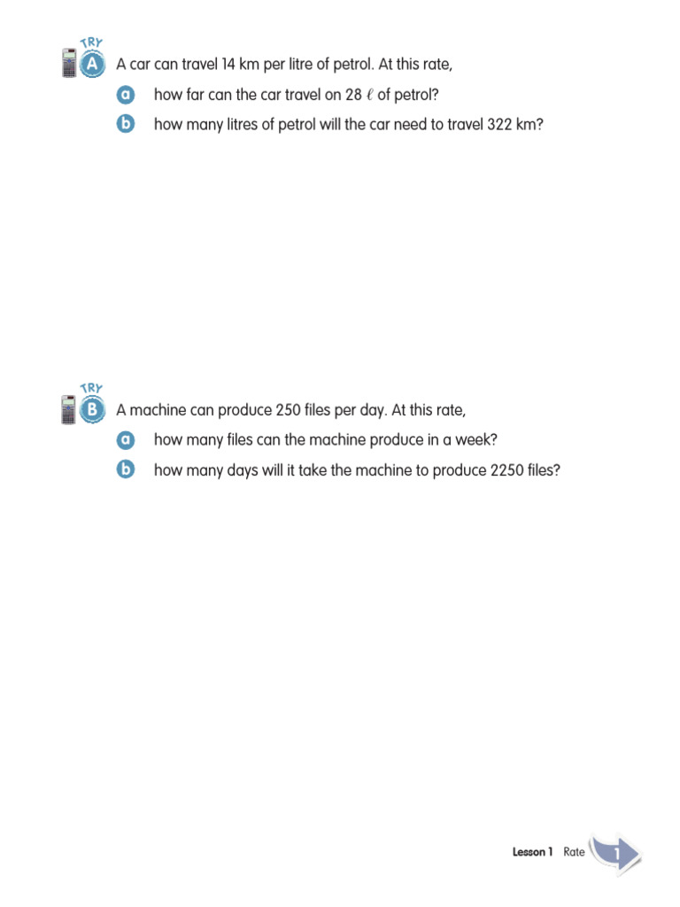 Rate Exercise, Grade 5 | PDF