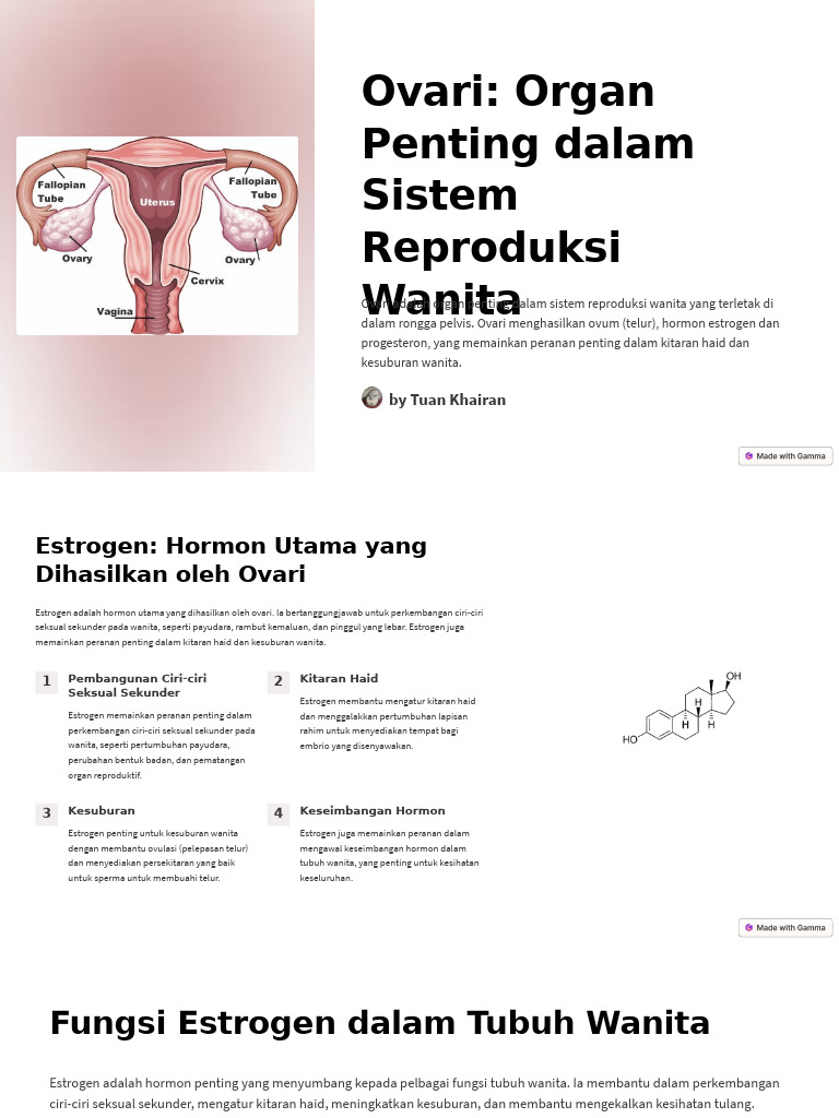 Ovari Organ Penting Dalam Sistem Reproduksi Wanita | PDF