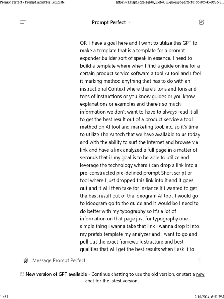 Prompt Perfect - Prompt Analyzer Template | PDF