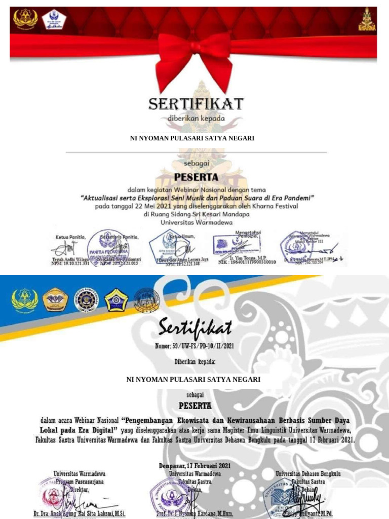 Pulasari Sertif | PDF