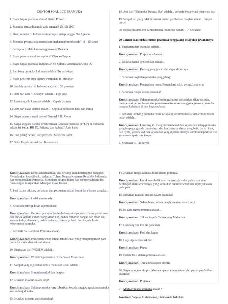 CONTOH SOAL LCC PRAMuka real | PDF