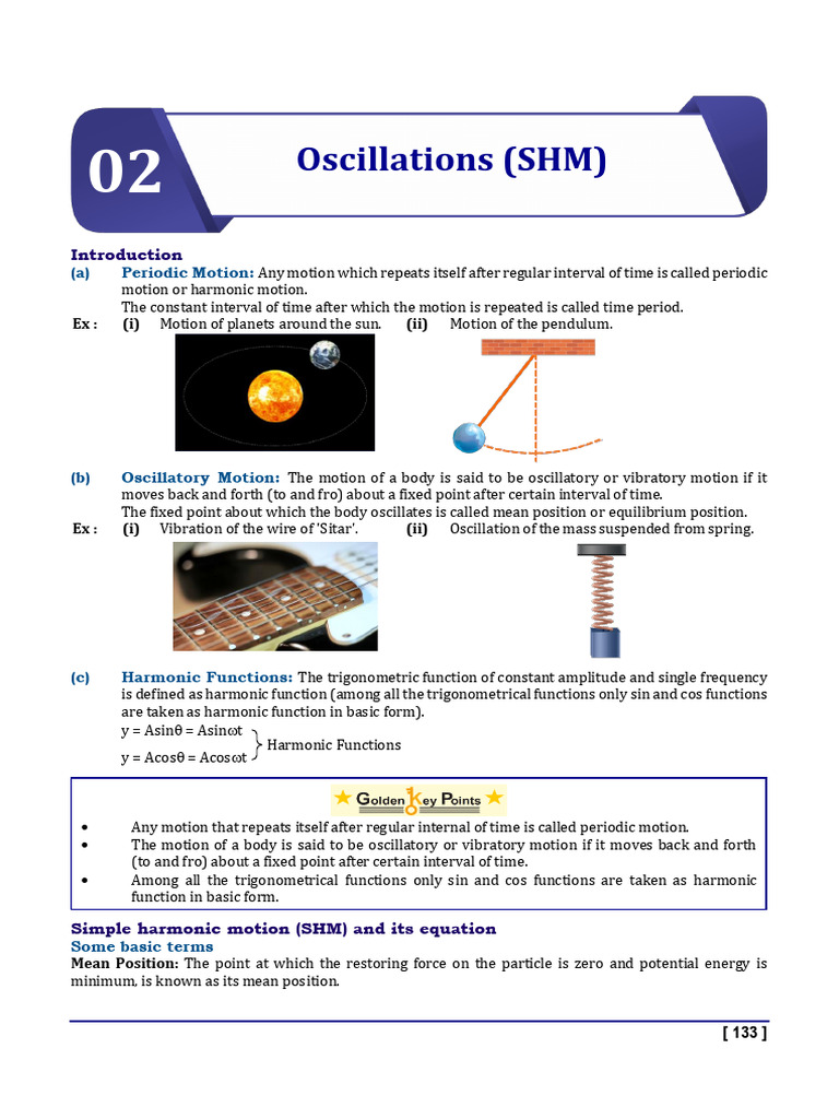 Oscillations (SHM) Edited | PDF