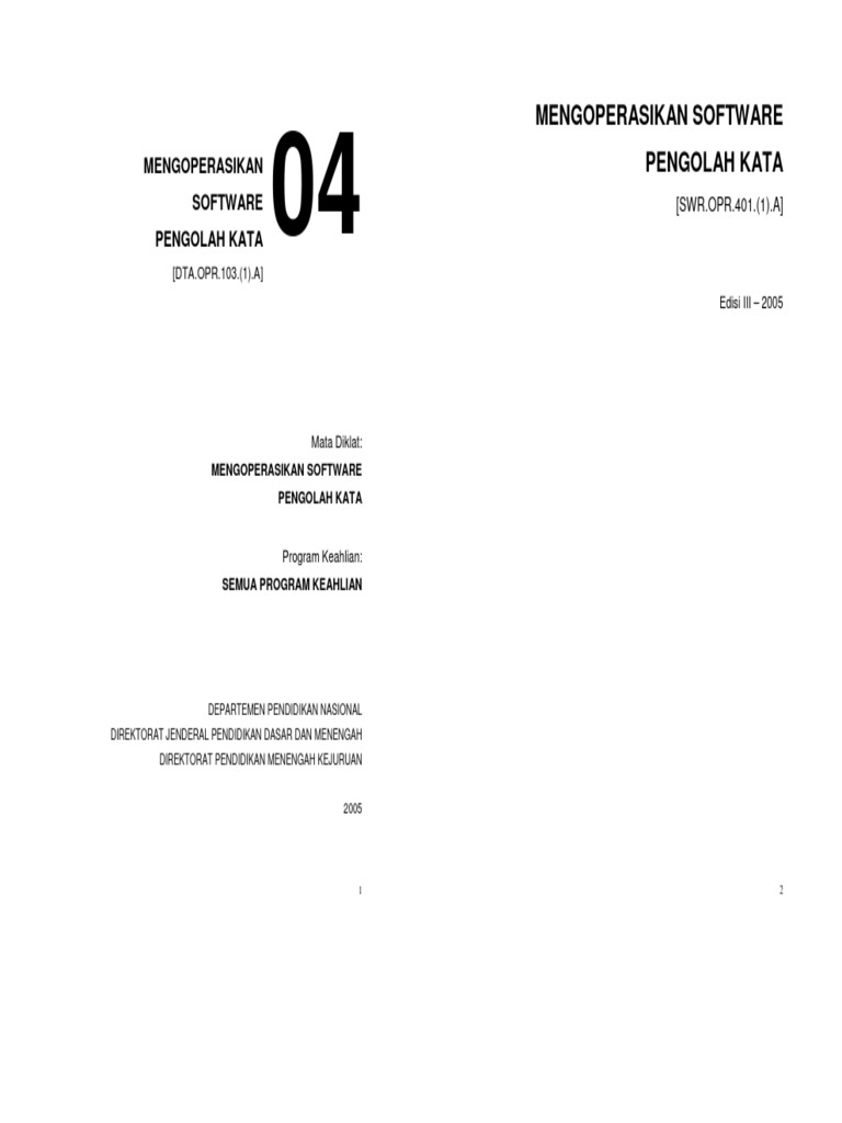 Modul 04 KKPI - Mengoperasikan Software Pengolah Kata2 | PDF