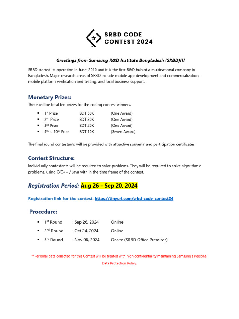 SRBD Code Contest 2024 | PDF | Technology & Engineering