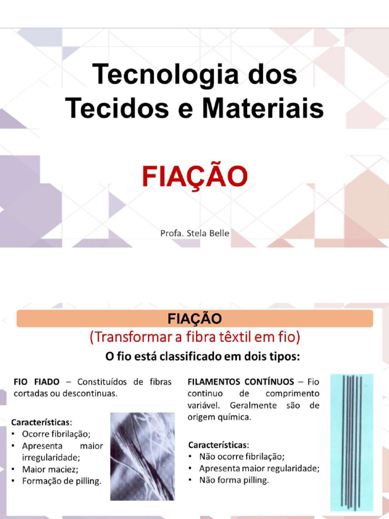 Fiação, Titulação, Fios Fantasia | PDF | Fiação (têxtil) | Metro