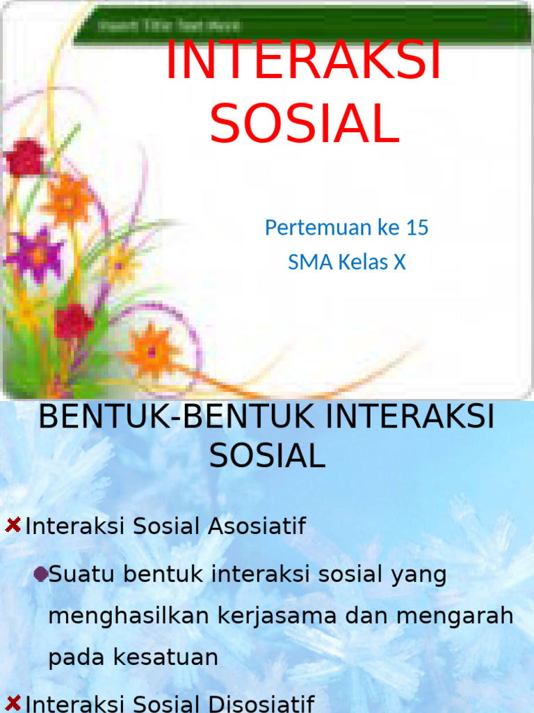 Bentuk Interaksi Sosial | PDF