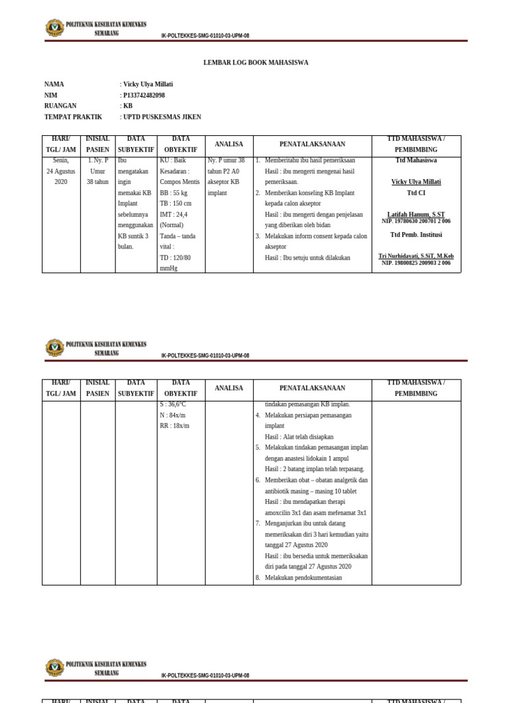 KB Logbook Vicky 1 | PDF