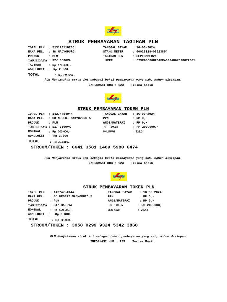 Dokumen Tips Contoh Struk PLN 56c0ab66b1059 | PDF