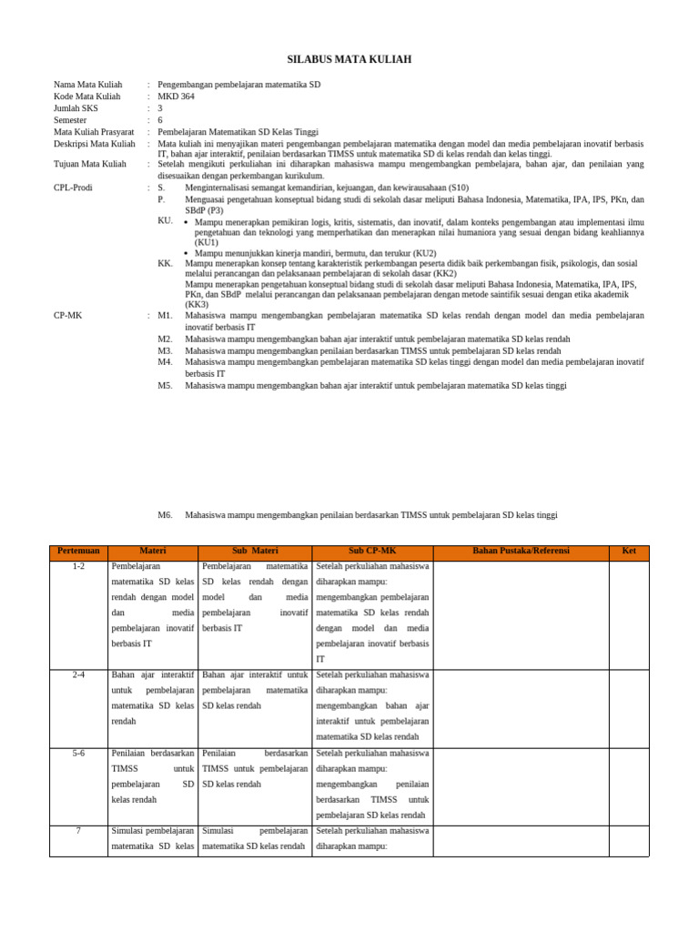 Repair-RPS Pengembangan Pembelajaran MTK | PDF | Komputer