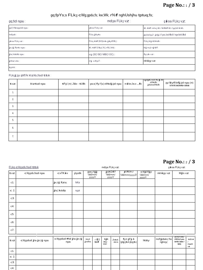 Data Collection Format | PDF