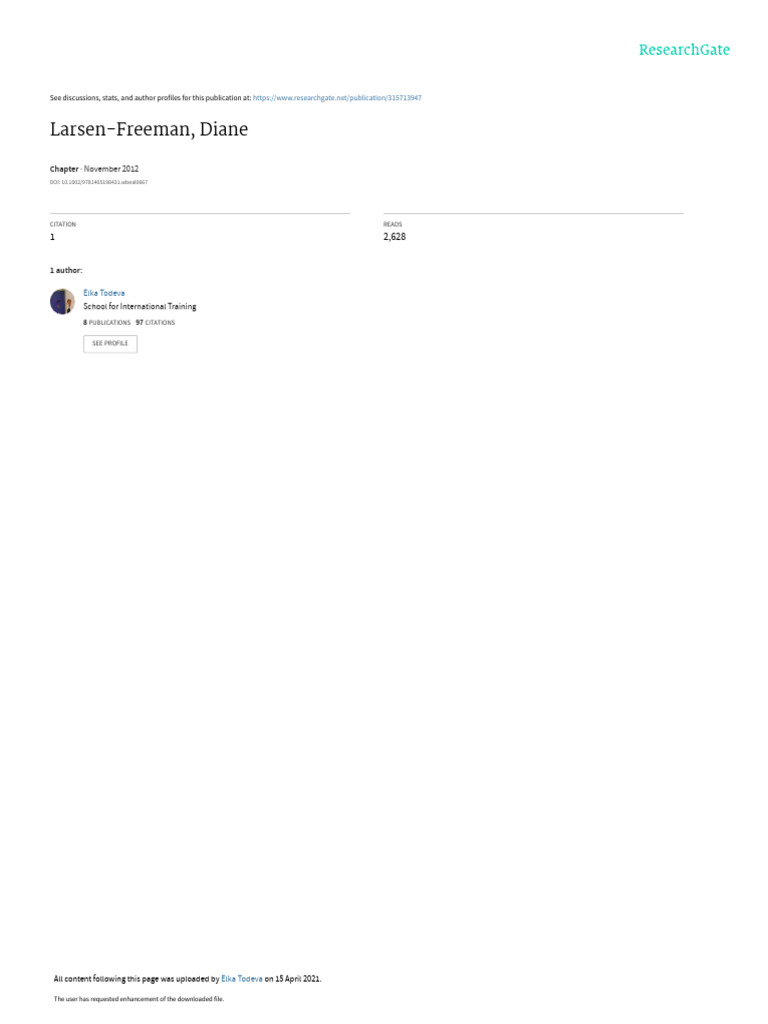 Encyclopedia2012entryonD - Larsen Freeman | PDF