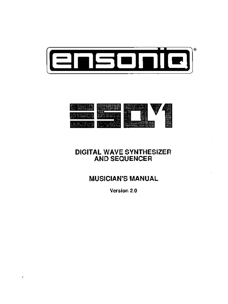 Ensoniq ESQ-1 Manual | PDF