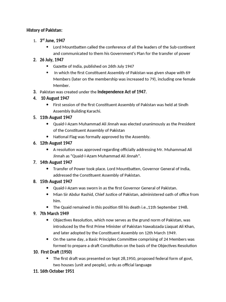 parliamentary history of Pakistan.. | PDF