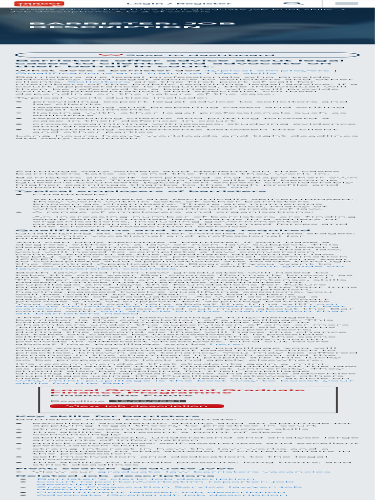 Barrister Job Description TARGETjobs | PDF