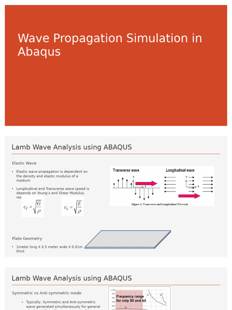 Wave Propagation Simulation in Abaqus PPT 123 | PDF | Waves | Physical Sciences