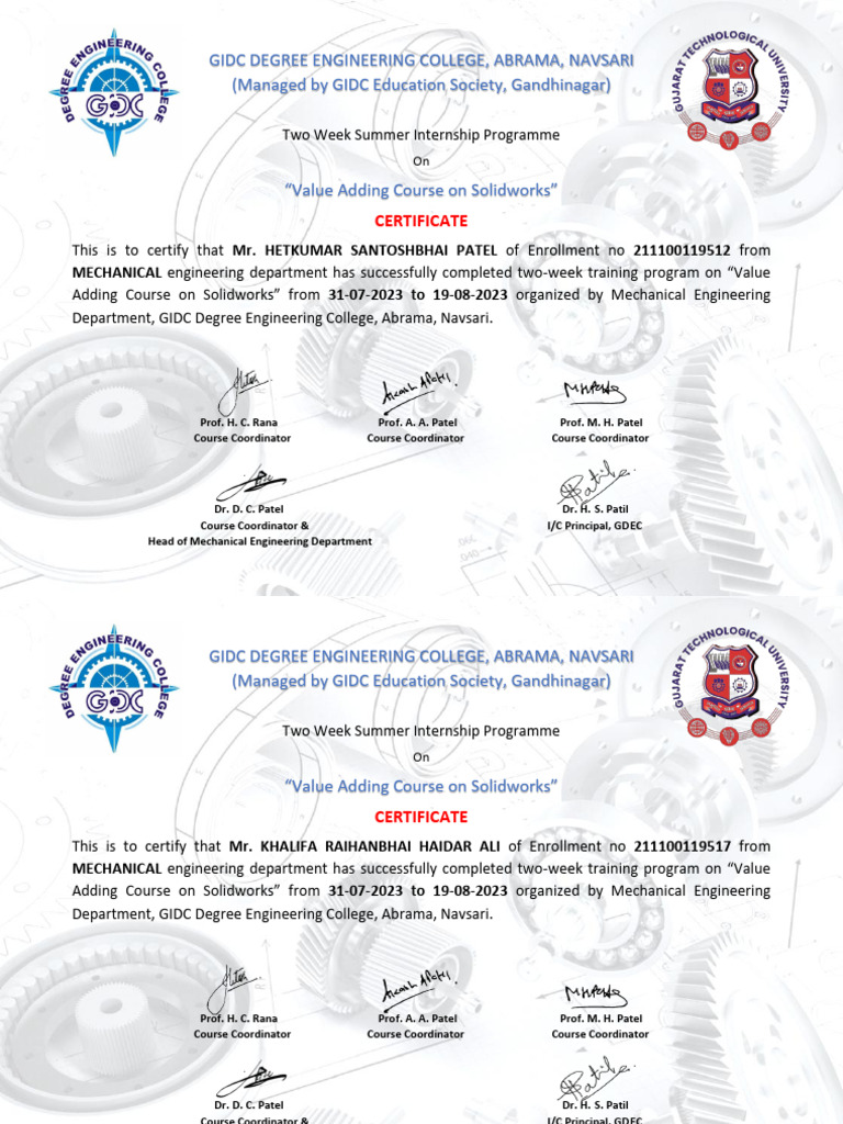 Solidworks Certificates 2023 | PDF