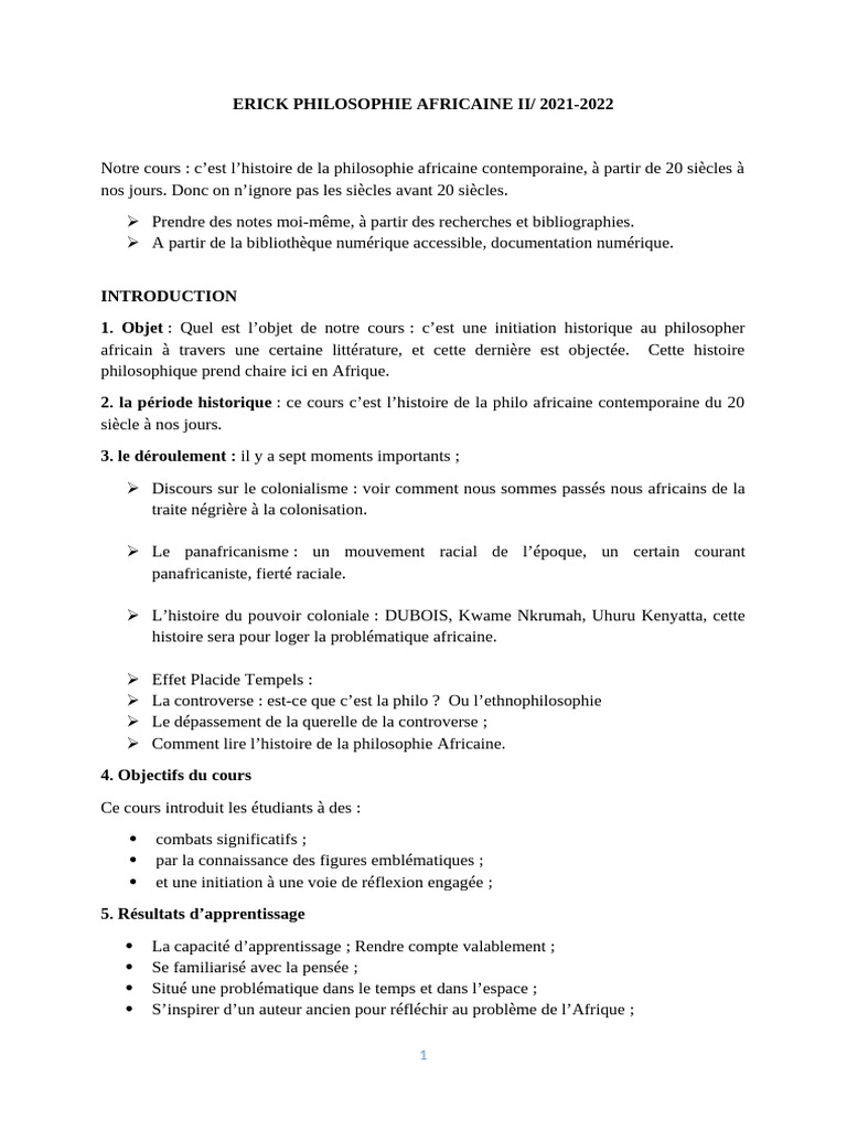 Philo Africaine II | PDF