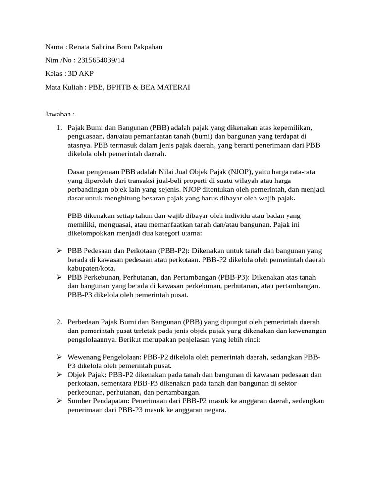 Latihan Soal PBB | PDF