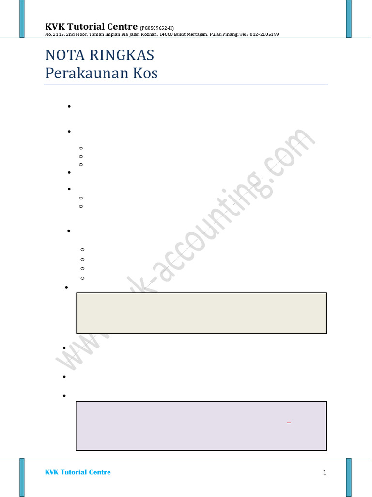 Nota Ringkas SPM PK | PDF