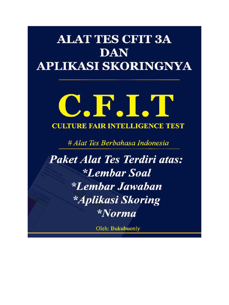 Alat Tes CFIT 3A Lengkap Dengan Aplikasi | PDF