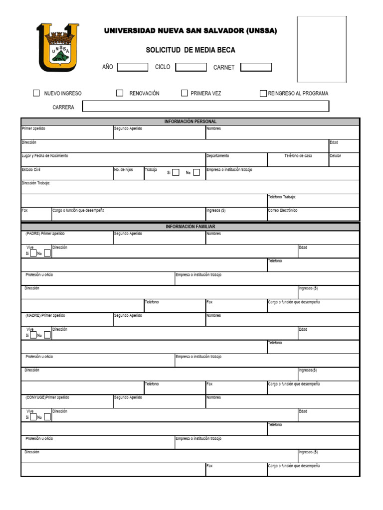 Formato Solicitud de Beca | PDF