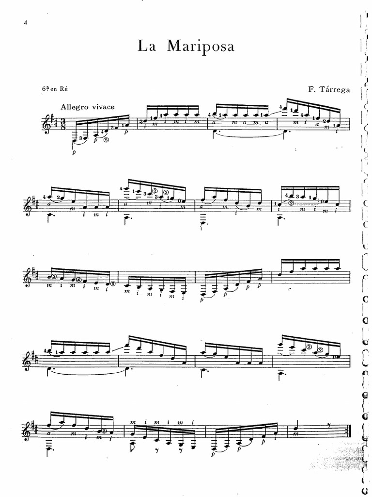 Mariposa - Tarrega | PDF