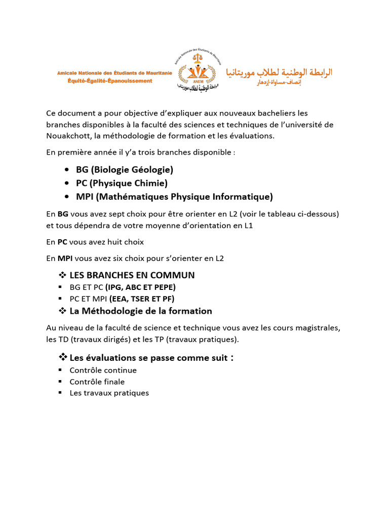 BG (Biologie Géologie) PC (Physique Chimie) MPI (Mathématiques Physique Informatique) | PDF