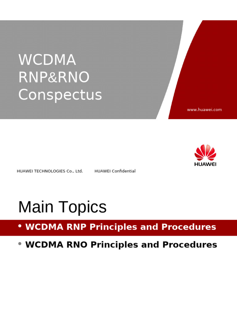 01 WCDMA RNP&RNO Conspectus | PDF