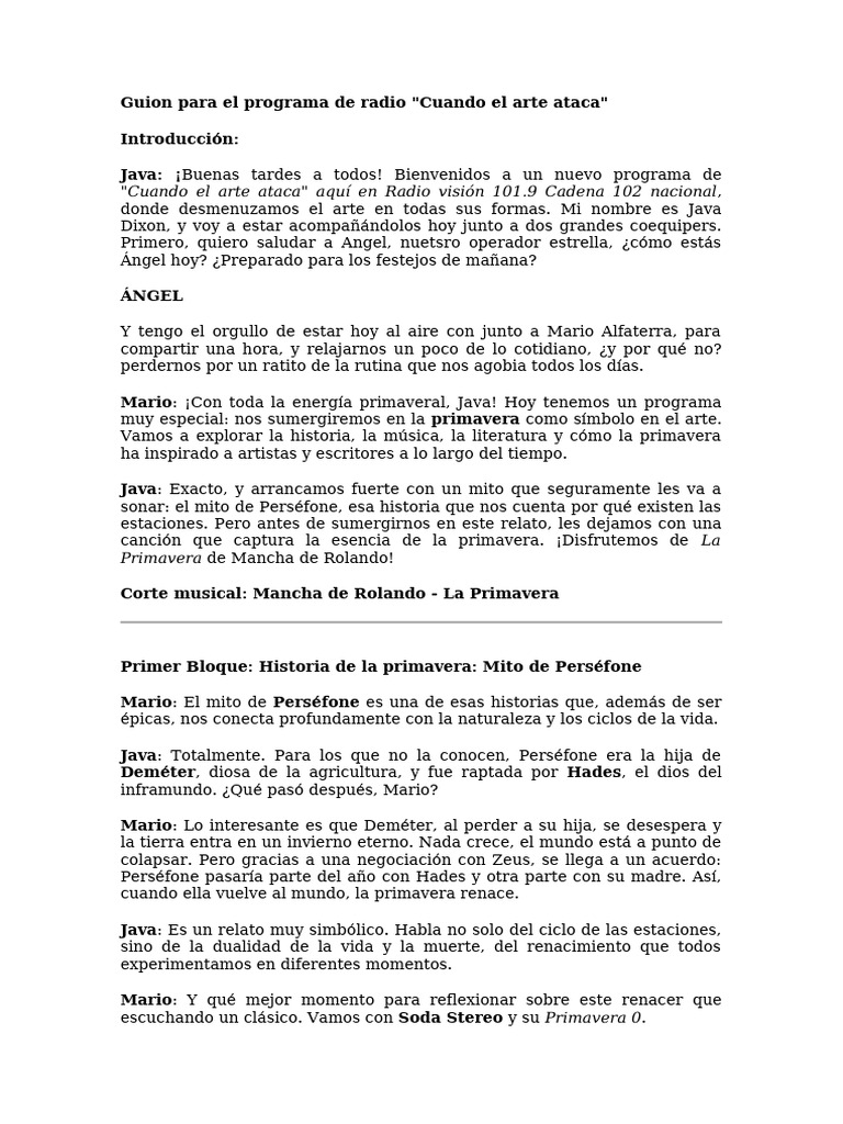 Guion para El Programa de Radio | PDF