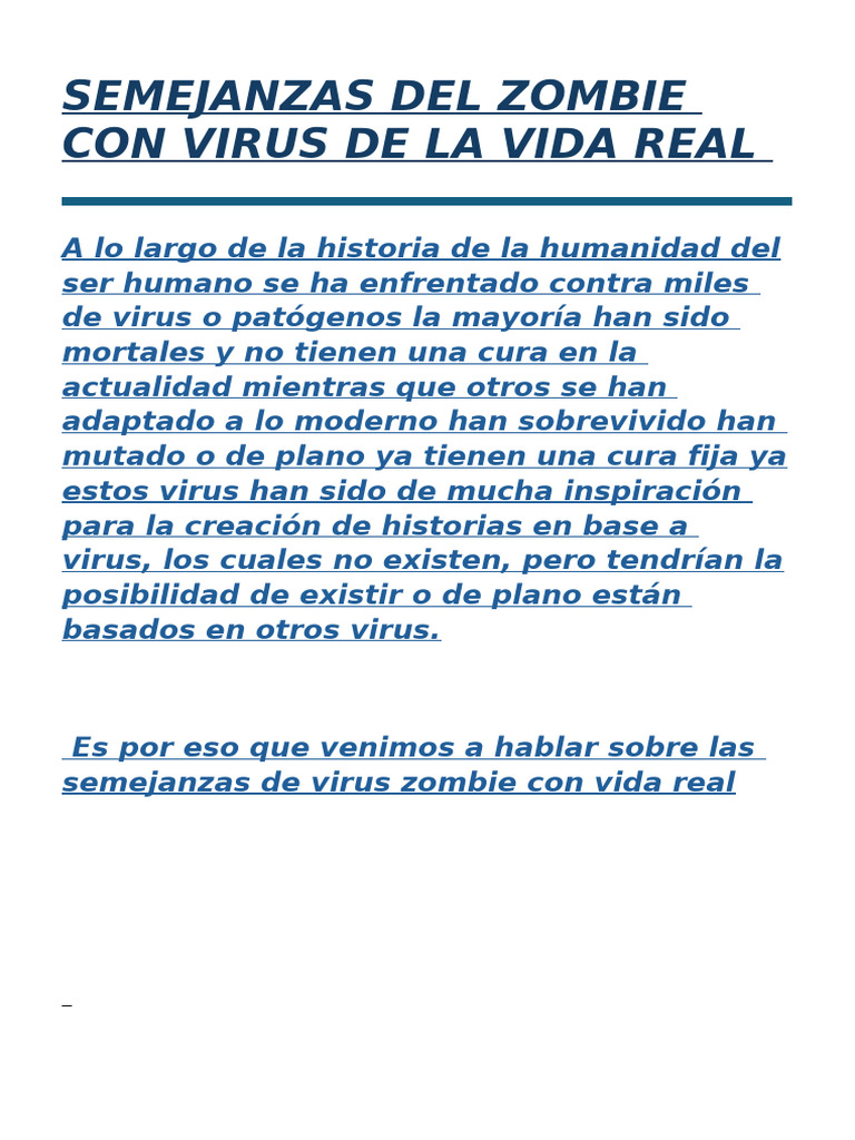 Virus Zombie 2024 | PDF